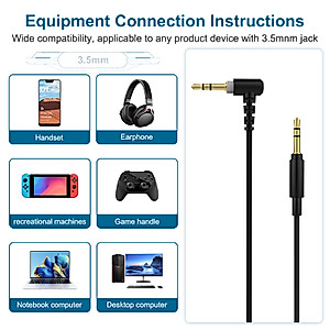 Tobysome 3.5mm Audio Cable Aux Cord Replacement Headphone Cable Compatible with Sony WH-1000xm5 WH-1000xm4 WH-1000xm3 WH-1000xm2 MDR-XB950N1 MDR-ZX770BN WH-xb910n WH-CH700N Headphones, More