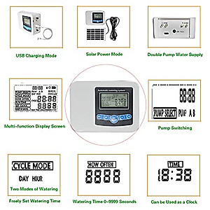 Automatic Watering System, 2020 Upgrade Solar Garden Automatic Watering Device Outdoor Plants Self Drip Irrigation Solar Energy Charging Timer System Potted Plant Drip Irrigation for Potted Plants
