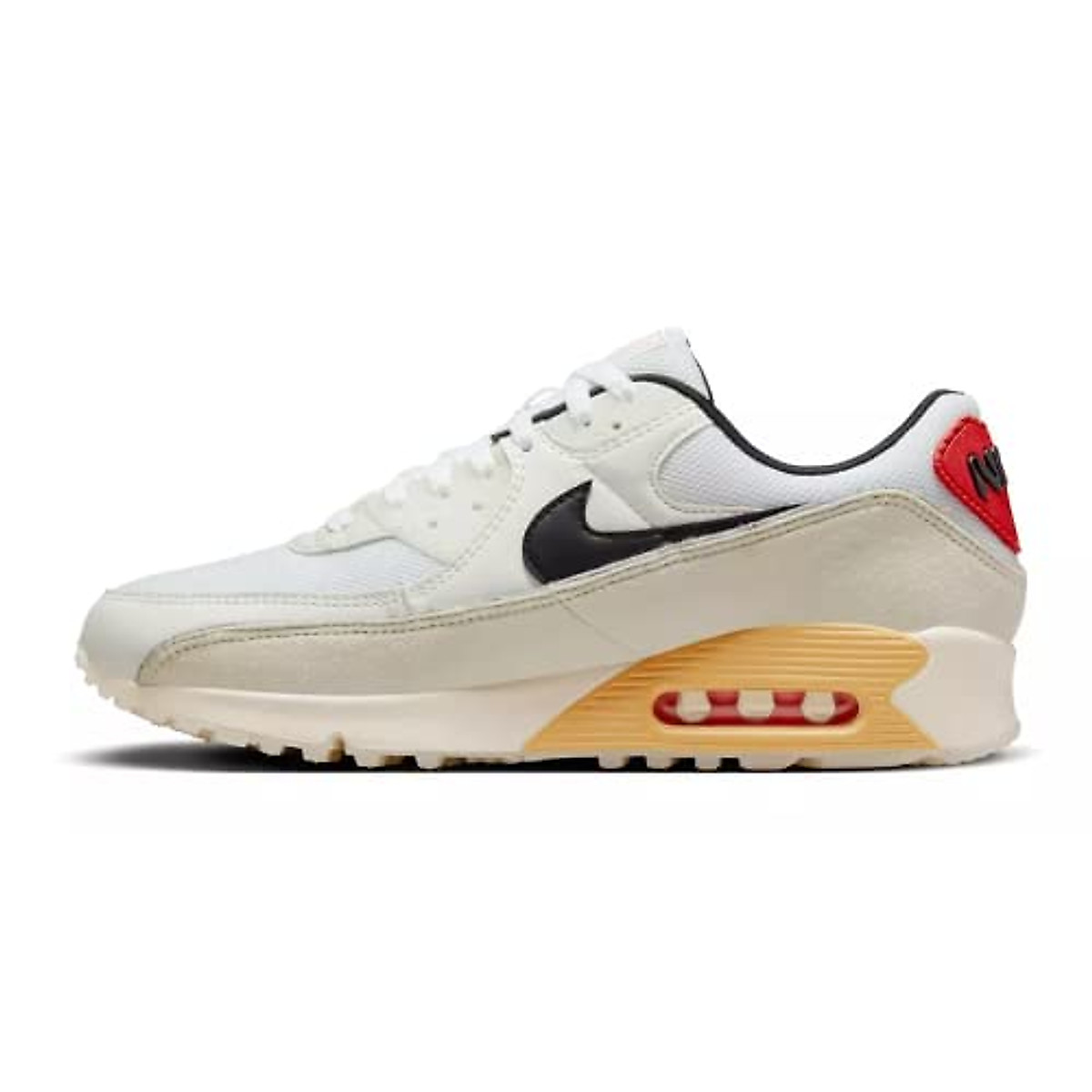 Nike Mens Air Max 90 Running Shoes (9), White/Light Bone/Sesame/Black