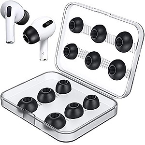 Link Dream 12 Pieces Replacement Ear Tips for AirPods Pro AirPods Pro 2nd Generation 2022 Accessory Memory Foam Ear Buds Tips with Portable Storage Box (Black)