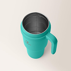 Reduce 40 oz Stainless Steel Tumbler with Handle - Dual-Wall Vacuum Insulated Travel Mug, Sweat-Proof Lid & Reusable Straw - Keeps Drinks Cold for 24 Hrs, Fits Cupholders, Dishwasher Safe-Ocean Breeze