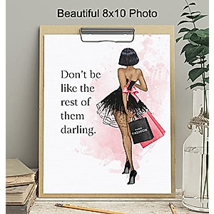 Inspirational Quote Wall Art - Couture Gift for African American Black Women - Glam Wall Decor - Luxury Fashion Design Room or Home Decoration - Positive Motivational Quote - Teens Bedroom