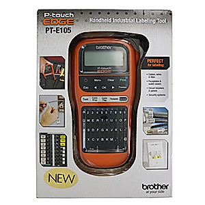 Brother PT-E105 P-Touch Edge Handheld Industrial Label Maker with Interactive Menu and Automatic Lamination (AAA Batteries Not Included)