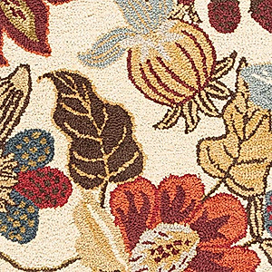 SAFAVIEH Jardin Collection 5' x 8' Beige / Multi JAR952A Handmade Floral Premium Wool Area Rug