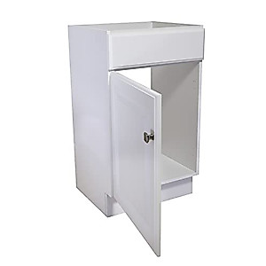 Design House 597112 Wyndham Unassembled Bathroom Vanity Cabinet Without Top, 18 x 16/1 Door, White