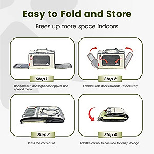 Pawaii Cat Carrier with ID Tag, TSA Airline Approved Cat Carrier, Soft Sided Collapsible Pet Travel Carrier, Foldable Cat Travel Bag, Protable, Comfortable, Convenient Pet Travel Carrier