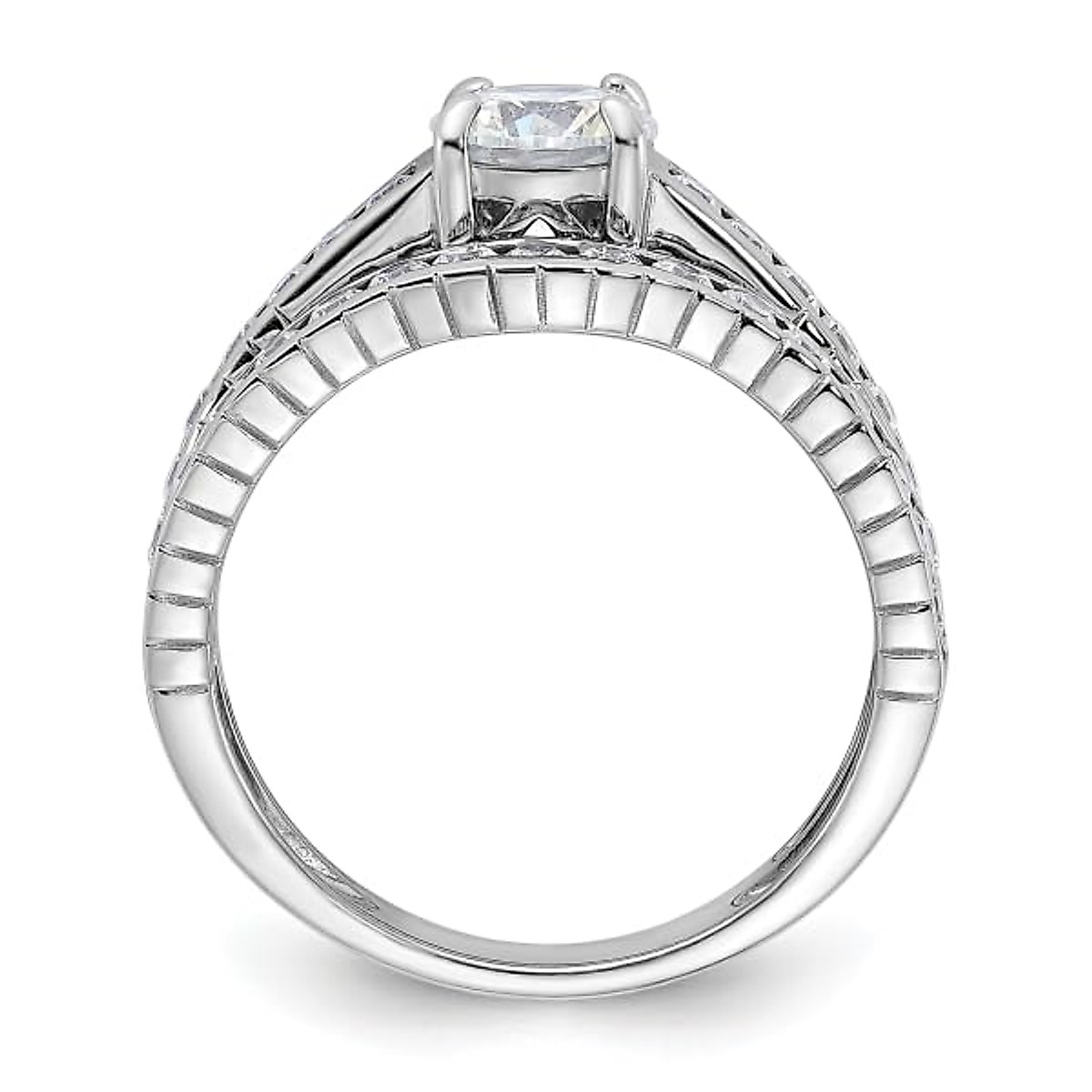 IceCarats 925 Sterling Silver Cubic Zirconia CZ Wedding Band Engagement Ring Bridal Jewelry Set Size 7