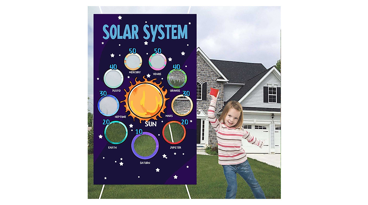 Solar System Kids Party Backdrop - Space Theme Decor for Birthdays