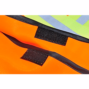 G & F 41113 Industrial Safety Vest with Reflective Stripes, Neon Orange