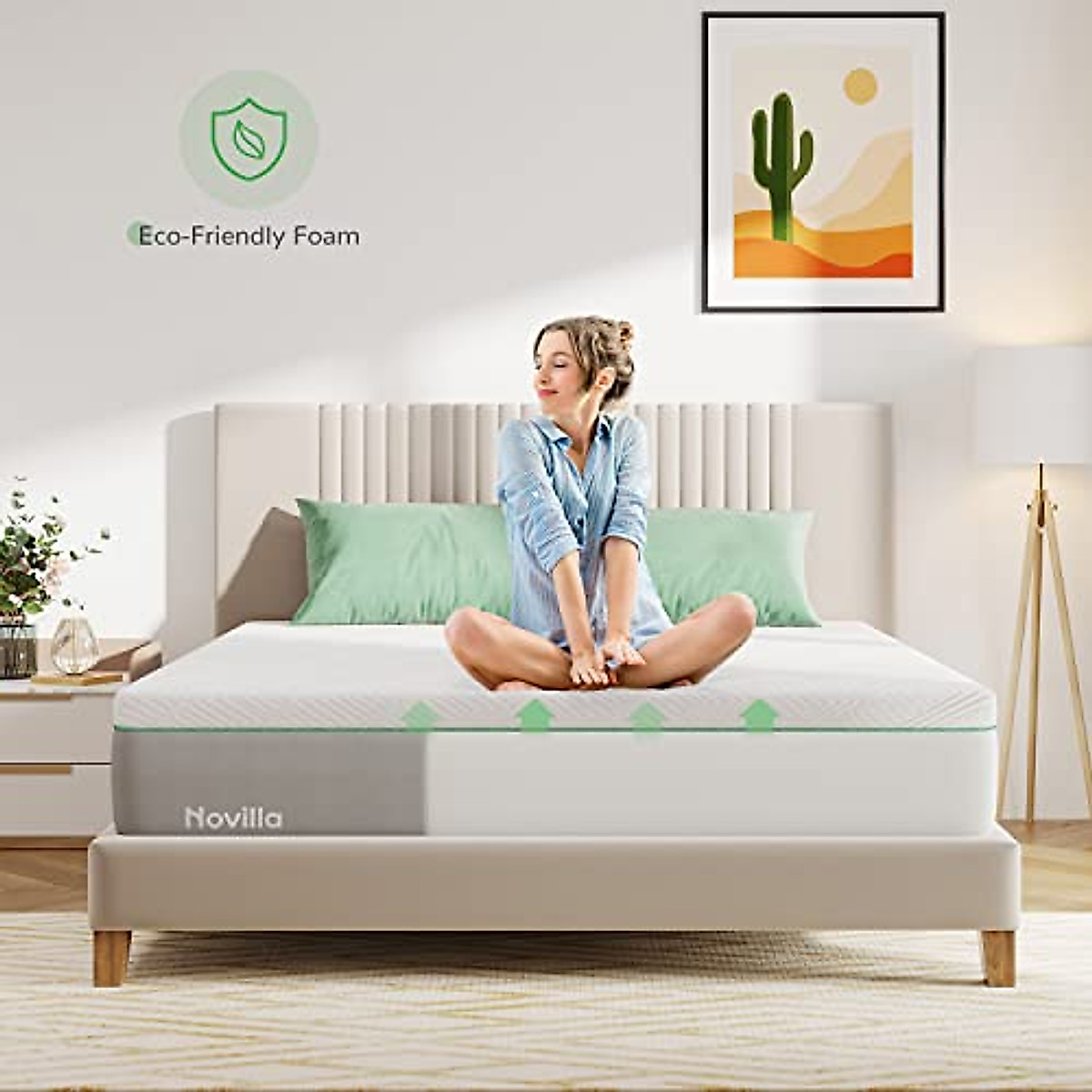 Novilla King Size Mattress, 12 Inch Gel Memory Foam King Mattress for Cooling Sleep & Pressure Relief, Medium Soft with Motion Isolation, Mattress in a Box, Lullaby
