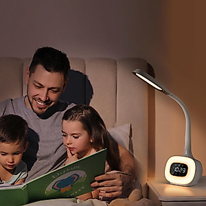 WILIT LED Desk Lamp, Nightstand Lamp with Sunrise Simulation Alarm Clock, 8 Natural Sounds, 3 Level Dimmable Touch Lamp, RGB Color Changing Night Light, Study Lamp for Kids/Girls/Boys