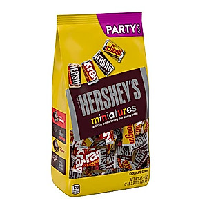 HERSHEY'S Miniatures Assorted Chocolate Snack Size, Easter Candy Bars Bulk Party Pack, 35.9 oz