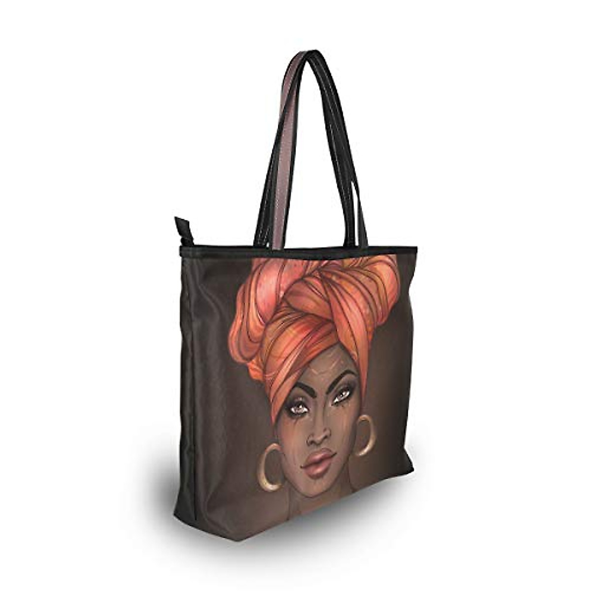 Woman Tote Bag Shoulder Handbag African American Woman for Work Travel Business Beach Shopping School