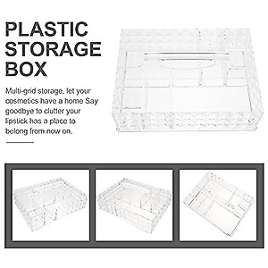 Lurrose Makeup Storage Organizer Caddy Divided Basket Bin with Handle Plastic Portable Cosmetic Caddy Tote Sundries Basket for Kitchen Bathroom and Cabinet Organizing