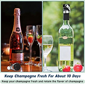 Stainless Steel Champagne Stoppers 2.71 x 1.93 Inch Wine Bottle Stoppers Sealer Reusable Champagne Cork Bottle Plug Champagne Saver Beverage Bottle Stopper for Keeping Wine Fresh(8 Pieces)