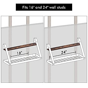 KES Hanging Pot Rack Wall Mounted for Kitchen with Wooden Shelf 30-Inch Pan Rack Pot and Pan Organizer with 12 Hooks Matte Black, KUR503S75-BK