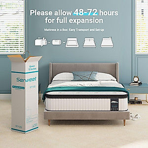 Serweet 10 Inch Memory Foam Hybrid Full Mattress - Heavier Coils for Durable Support - Pocket Innersprings for Motion Isolation - Pressure Relieving - Medium Firm - Made in Century-Old Factory