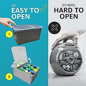 Skywin Laundry Pod Container - Laundry Pod Storage Container for Laundry Room Organization Laundry & Dishwasher Pod Laundry Container (Grey)