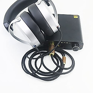 NewFantasia 4-pin XLR Balanced Cable 6N OCC Copper Silver Plated Cord Walnut Wood Shell Compatible with Hifiman Sundara, Ananda, Arya, HE400SE, HE4XX, HE-400i Headphone (2 x 3.5mm Version) 2.1m