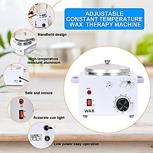 WAOYPGZ Kit Portable Wax Warmer Machine for Painless Hair Removal, Depilatory Wax Heater Metal Large Capacity Wax Warmer Fast Melt Epilator Machine Hair Removal for All Waxs (Soft,Hard,Paraffin)