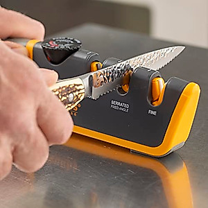 Smith's 50264 Adjustable Manual Knife Sharpener Grey/Yellow