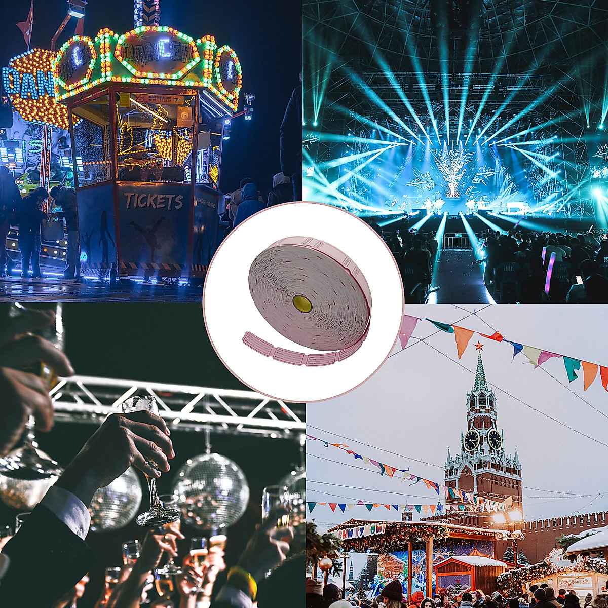 DNB 2000 Raffle Tickets - Single Roll 2000 Pcs per Roll 2 x 1 Inch Consecutively Numbered Blank Tickets for Entry/Events/Class Reward/Fundraiser/Prizes - Pink