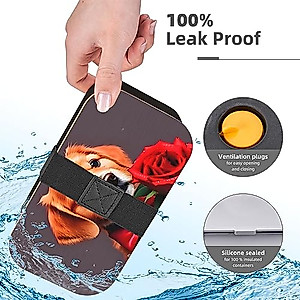 Gentleman-Like Dog Adult Lunch Box, Bento Box, With Cutlery Set Of 3, 2 Compartments, Rectangular, Lunch Box For Adults