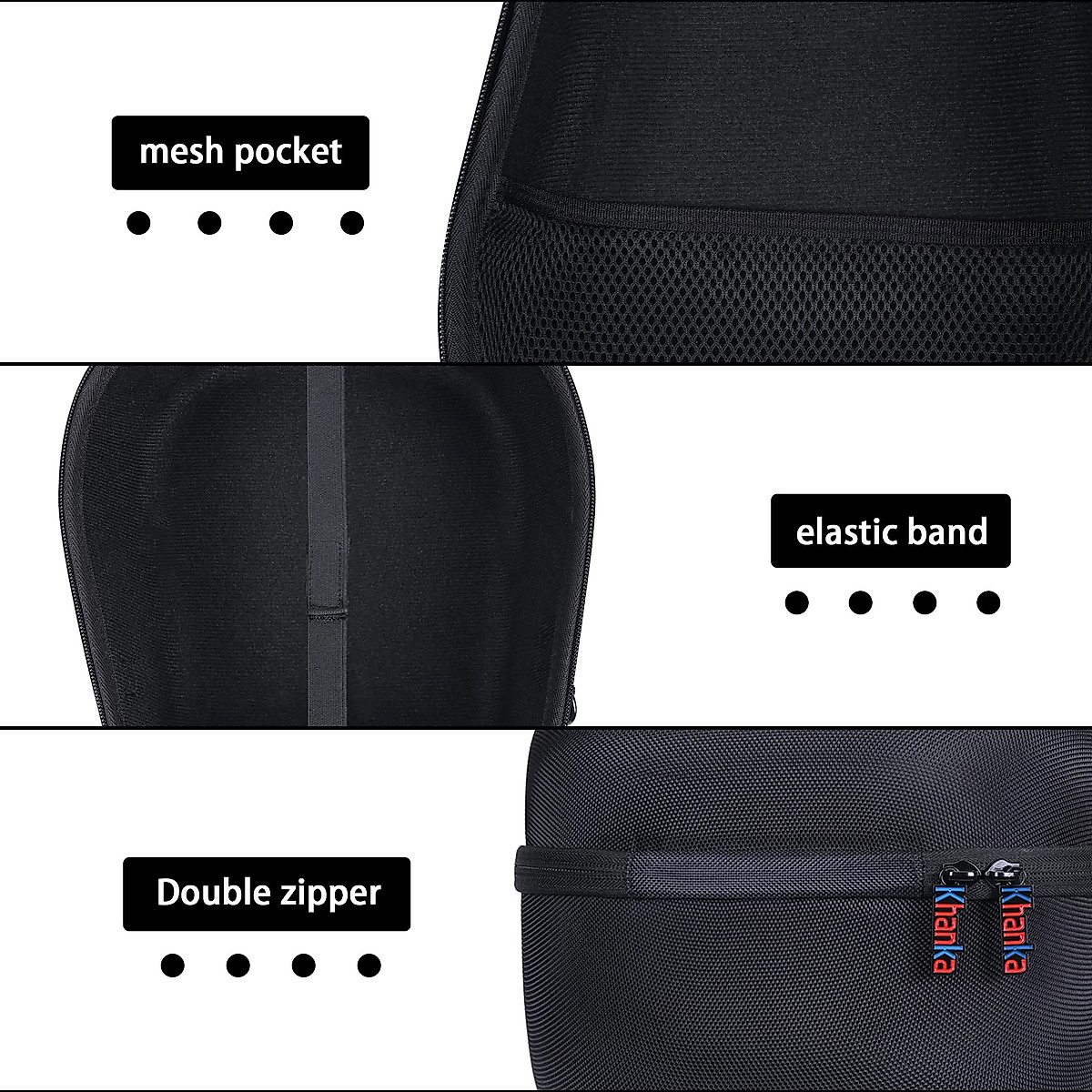 khanka Hard Travel Case Replacement for Sony PlayStation VR 2, Carrying Case with Shoulder Strap and Lens Protector Cover, Compatible for PSVR2 Controller and PSVR2 Headset (Black)