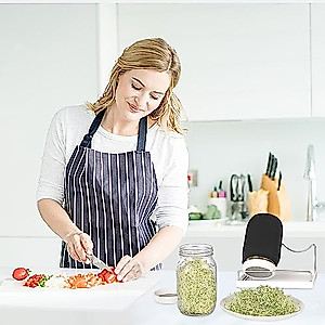 Luckyiren Complete Sprouting Kit - 2 Large Wide-Mouth Mason Jars, 2 Premium Screen Lids, 2 Blackout Sleeves, Sprout Stand and Tray for Indoor Microgreens Broccoli Alfalfa Radish Salad Mix Sprouts