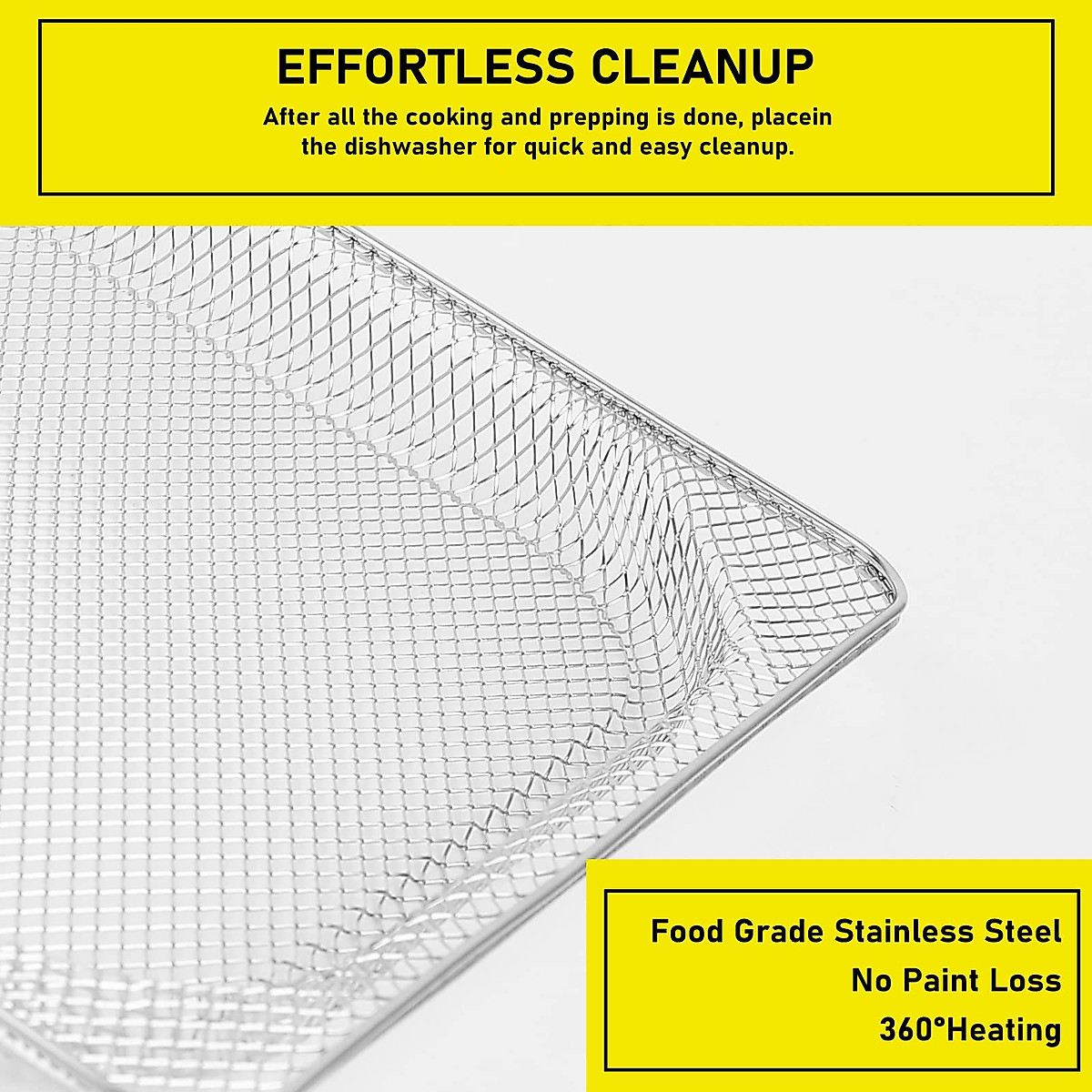 SP101 Air Fry Basket Replacement for Ninja Foodi SP101 Air Fryer Oven, Stainless Steel Air Fryer Basket Accessories for Ninja Foodi SP100, SP101B1, SP101C, 2 Pack