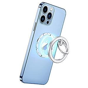 WixGear Magnetic Phone Grip, Magnetic Phone Ring Holder with Adjustable Kickstand, Compatible Only with iPhone 13, 12/12 Pro / 12 Pro Max / 12 Mini (Silver)