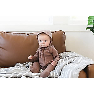 Mebie Baby Muslin Quilt, Grey Dash, 100% Muslin Cotton Baby Blankets for Girls and Boys, Muslin Baby Blanket for Newborns, Babies, Toddler, Soft Muslin Swaddle Blankets, 47"x47"