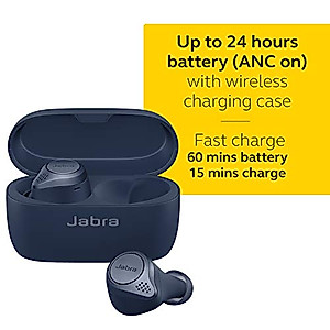 Jabra Elite Active 75t True Wireless Bluetooth, Navy – Earbuds for Running and Sport, Charging Case Included, 24 Hour Battery, Active Noise Cancelling Earbuds