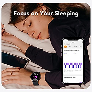 Parsonver Smart Watch Answer Make Call, AMOLED Always-on Display Smartwatch for Android and iOS Phones with Bluetooth Call/Dial, Fitness Activity Tracking, Sleep Monitor, Pedometer, Black, AIROR1