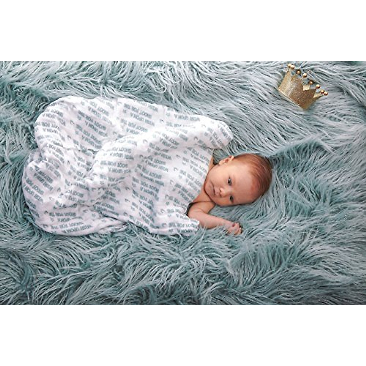 Adam & Elsa Baby Swaddling Blankets Organic Silky Soft Muslin Cotton Bamboo - Exclusive Prints - Boys & Girls Unique Gift Box - Unisex 4 Pack Oversized (Aqua Blue Wish Upon Star & Moon)