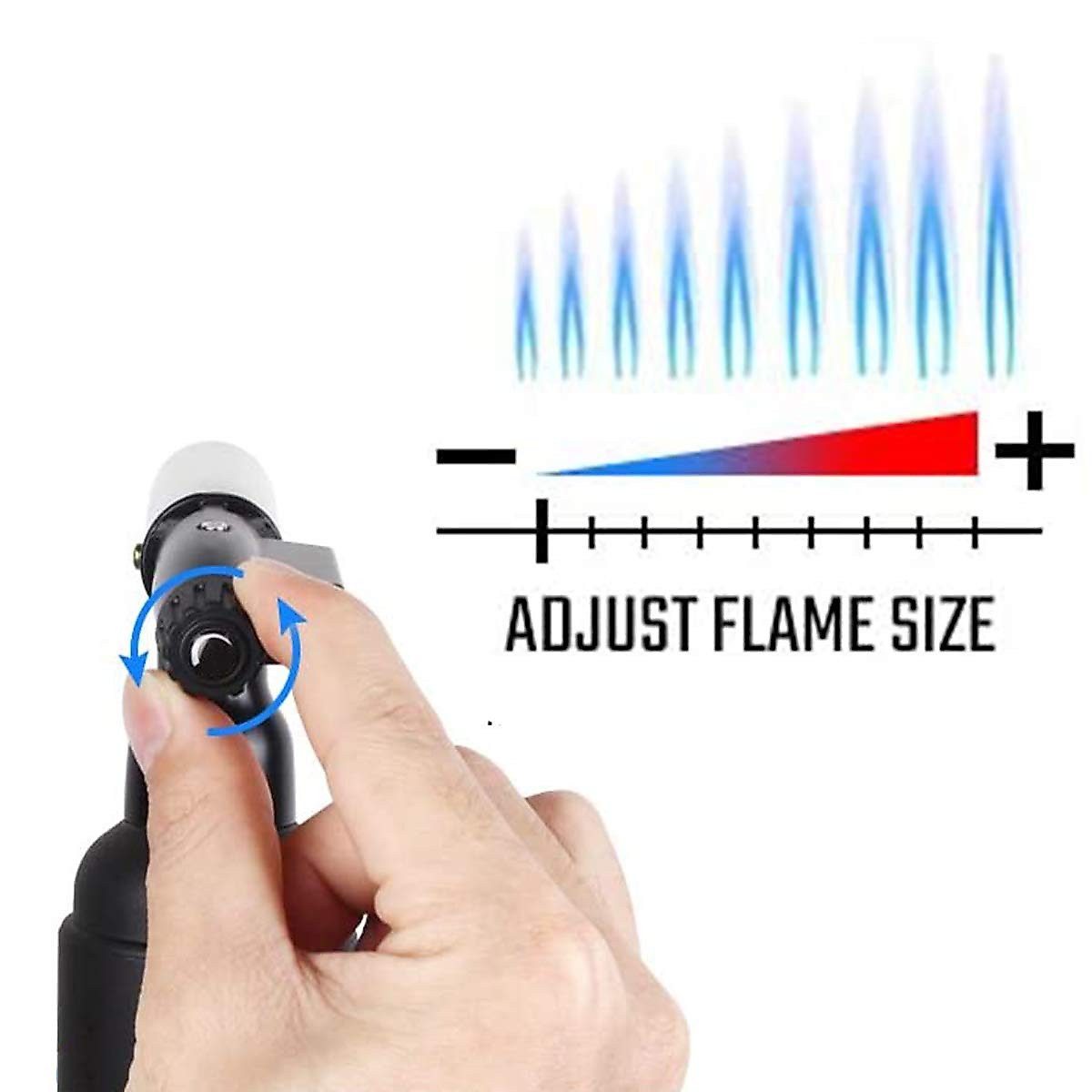 Butane Torch, JUN-L Big Blow Torch Refillable Cooking Torch Lighter, Adjustable Flame for Desserts, BBQ, Soldering with Safety Lock (Butane Gas Not Included) (Black)