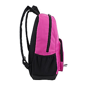 Eastsport Classic Backpack with Inner Tech Pocket, Bottom Shoe Compartment and Drawstring Bag, Pink