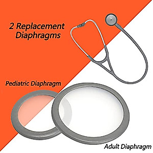 Replacement Accessories Kit Fits Classic 3 Cardiology 3 & Cardiology 4 Stethoscope for Littman Stethoscope Replacement Parts & Stethoscope Bell Cover Diaphragm and Eartips Earbud Replacement Parts. (grey)