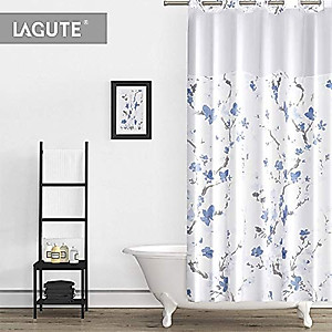 Lagute SnapHook Shower Curtain & 2-Pack Shower Caddy Bundle