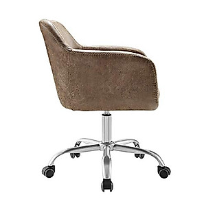 Linon Home Décor Brooklyn Silver Office Chair, Brown