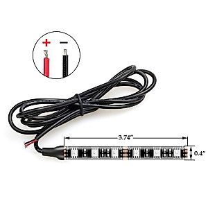 Partsam 4'' Amber Flexible Motorcycle LED Turn Signal Tail Third Brake Lights Bar Strip, IP68 Waterproof Universal Motorcycle LED Tail Brake Running Light Bar for Motorcycle Trailer ATV, 2Pack