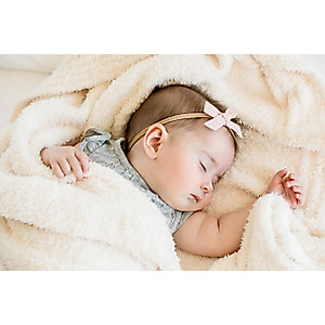 SARANONI Bamboni Luxury Bamboo Baby Blanket (Mini (15"x20"), Ivory)