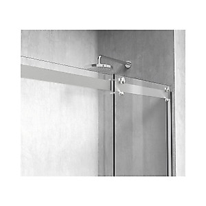 Elegant Kitchen and Bath TD222-6060BNK Frameless tub Door 60 x 60 Brushed Nickel