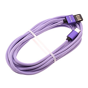 10ft USB-C Cable Purple Extra Long Fast Charger Power Cord Type-C Compatible with Motorola Moto G Stylus (2021) - Moto G Stylus (2022) - Moto G Stylus 5G - Moto G6 - Moto G7