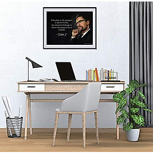 MWB Black History Inspirational Wall Art Posters - Powerful Heroes Martin Luther King, Rosa Parks, Malcolm X, Maya Angelou Positive & Motivational Quotes Wall Art Decor | African American Wall Art for Office or Home | 13" x 18" Non-Laminated (Pack of 4)