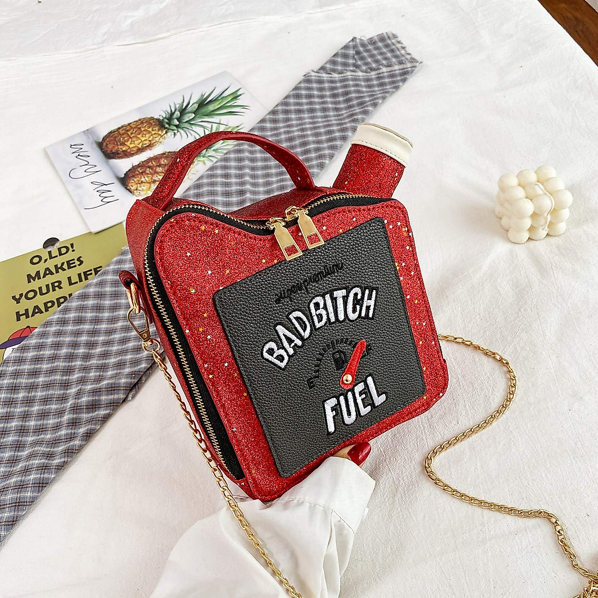 KUANG! Women Fashion Sequin Crossbody Bag Fun Gasoline Handbag Shoulder Bag for Women Messenger Tote Bags