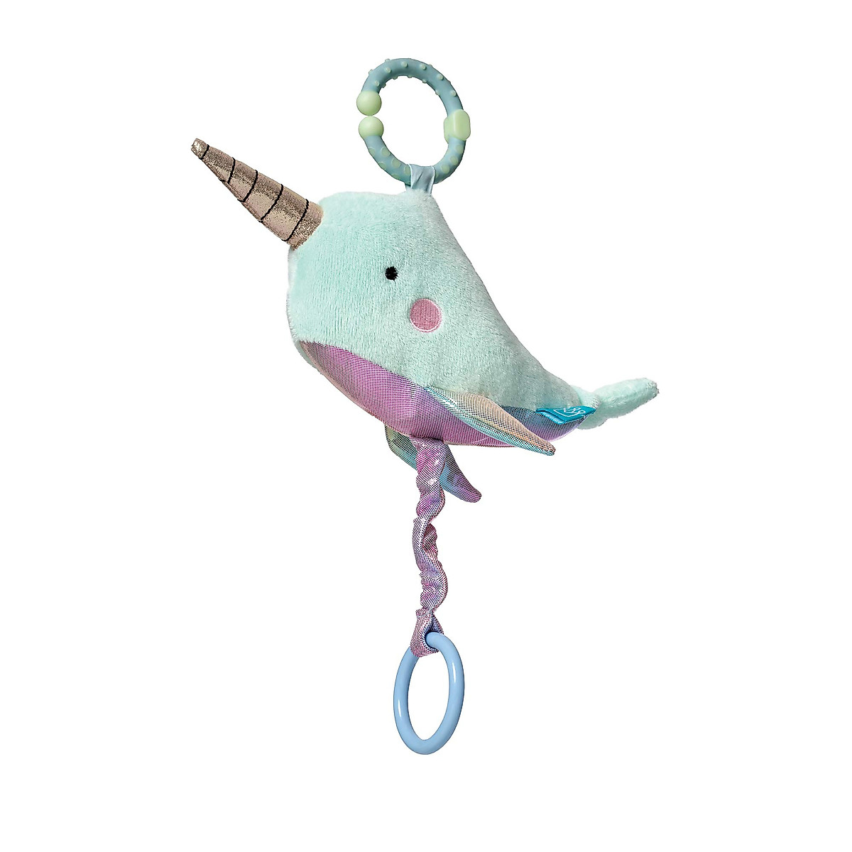 Manhattan Toy Under The Sea Narwhal Baby Teether & Travel Pull Toy