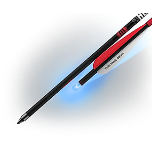 Barnett Headhunter Strobe Lighted Crossbow Arrows, 3-Pack of Polycarbonate Half-Moon Nocks, with Multi-Colored Strobe Lights, 22", Black