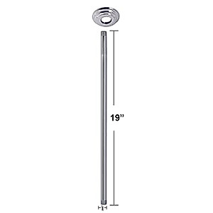 Westbrass 1/2" IPS x 19" Ceiling Mounted Shower Arm with Flange, Polished Chrome, D3619A-26