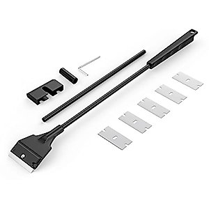 Faveetie Aquarium Algae Scraper for Glass Aquariums with 5 Replaceable Blades, Fish Tank Algae Scraper with Segmented Extension Rod, Aquarium Scraper Aquarium Cleaning Tools for Fish Reef Plant